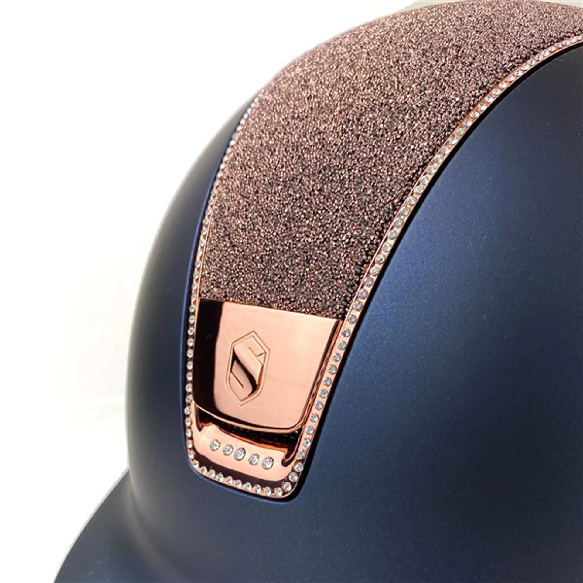 Samshield Shadowmatt Helmet Rose Gold Crystal Fabric Top 255 Crystals Navy