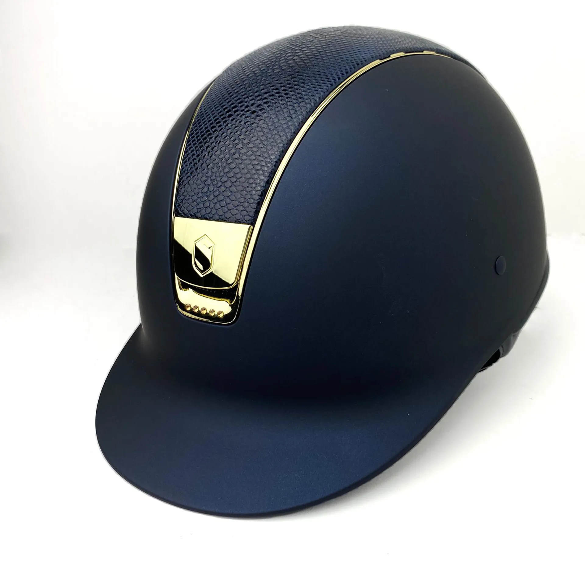 Kids Samshield Shadowmatt Helmet with Lizard Top Gold Trim and Blazon ...