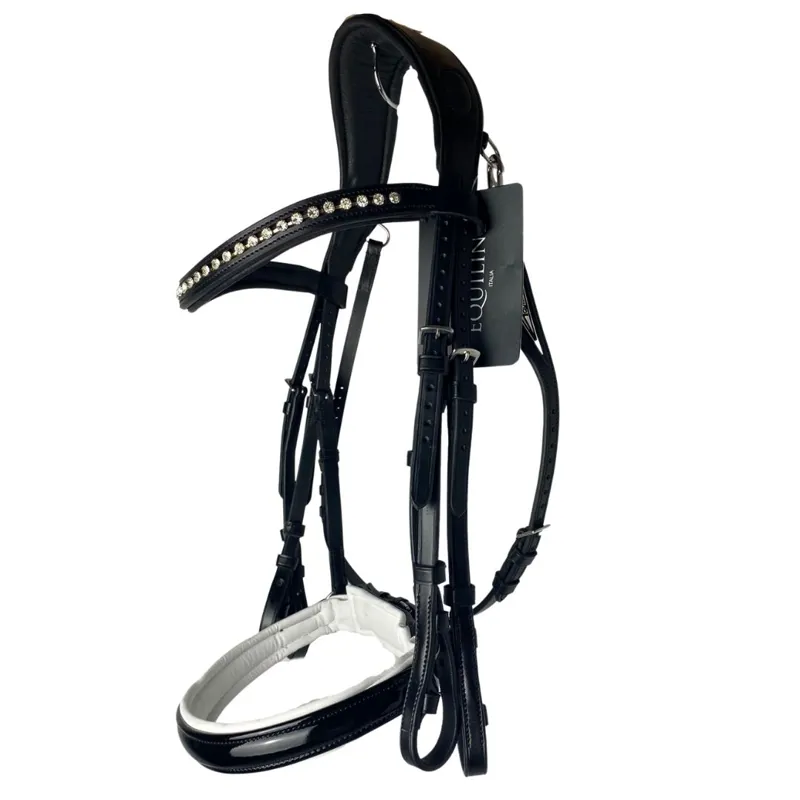 Equiline Crystal Weymouth Patent White Crank Bridle