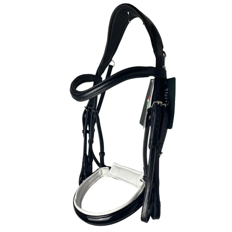 Equiline Weymouth Double Patent White Bridle
