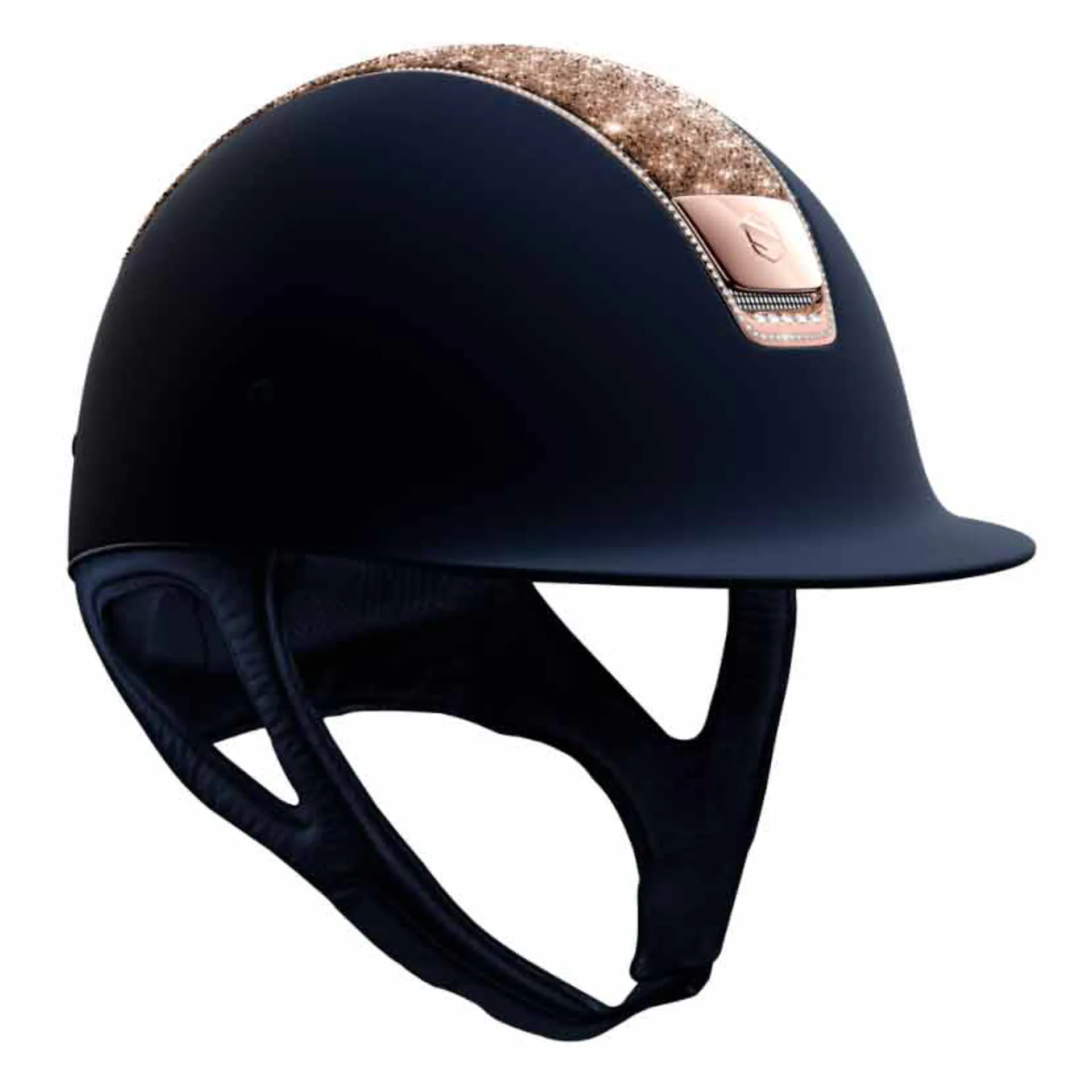 Samshield Shadowmatt Helmet Rose Gold Crystal Fabric Top 255 Crystals Navy